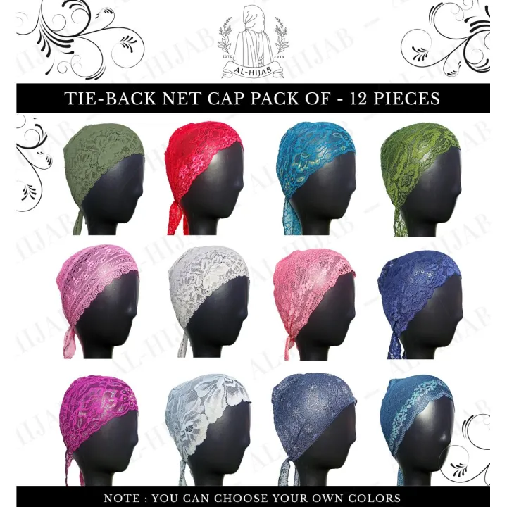 Pack Of 12 Under Scarf Net Cap Head Cover Inner Caps Women Muslim Inner ...
