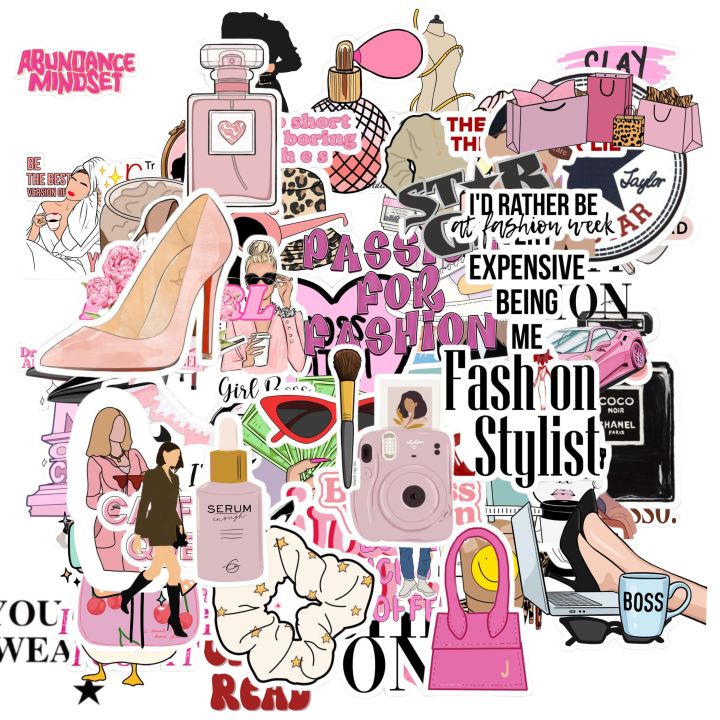 Random Mix Fashion Sticker Pack (20/40/60/80/100 Pcs) 2 Inch Premium ...