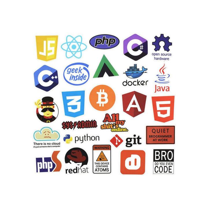 Stickers pack Programming Language Text Stickers laptop mobile water ...