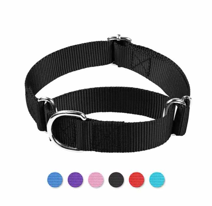 Dog Collar Adjustable Nylon Anti-Punch Pet Collar with Metal D Ring ...