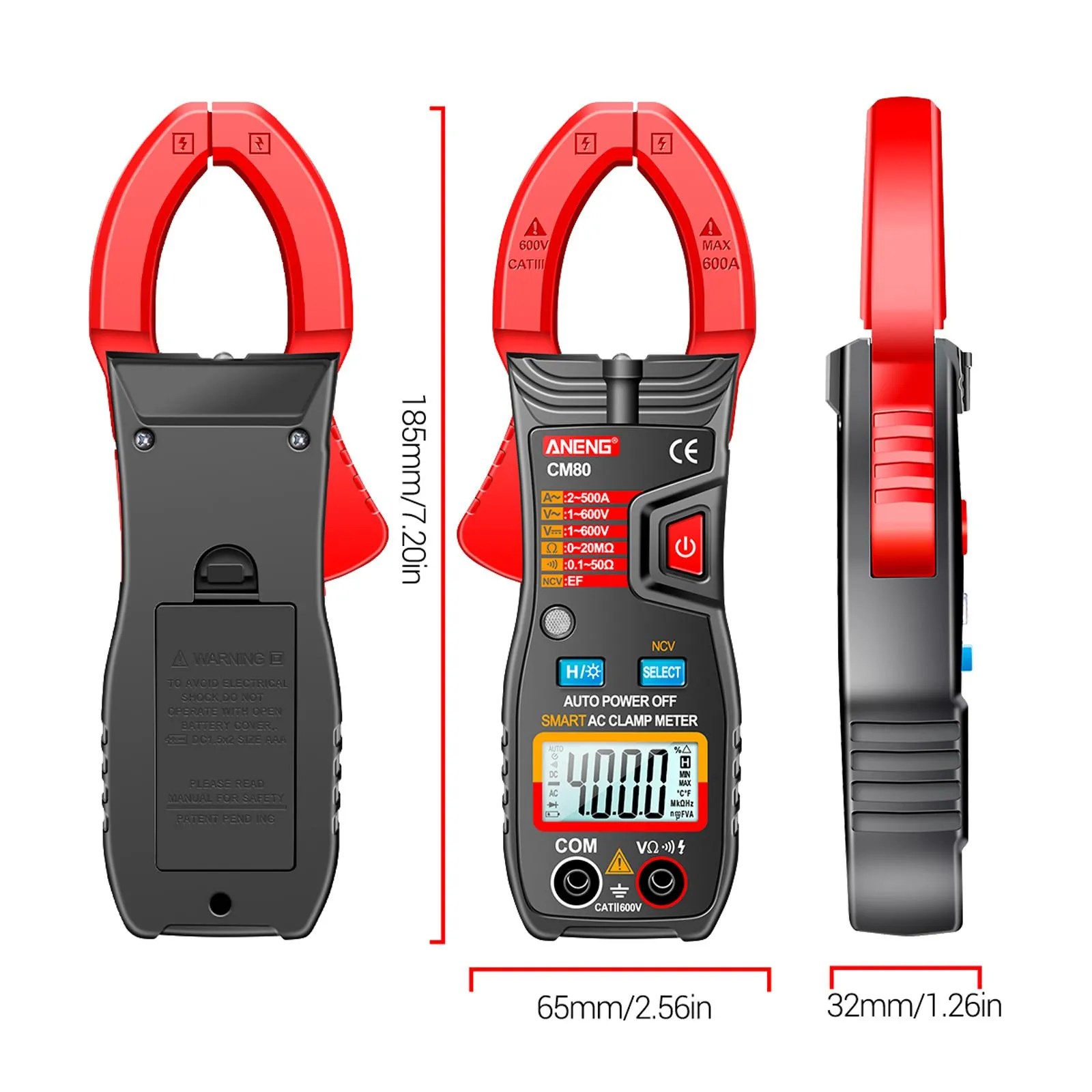 Professional Digital Clamp Meter Multimeter for Capacitance Diode ...