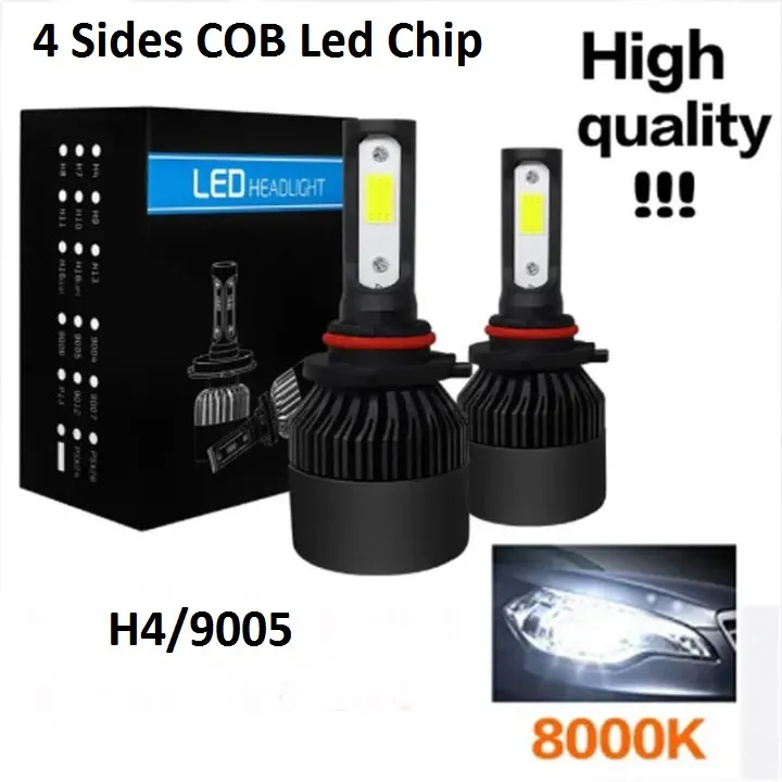 2 Pieces Top Quality Car Led Headlight Bulbs H4 and 9005 Fittings ...