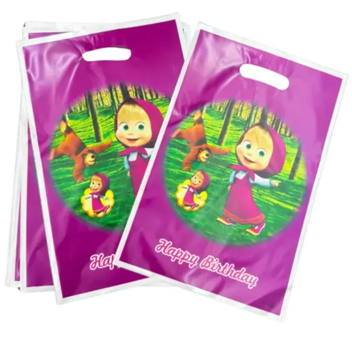 Masha And The Bear Goody Bags - 12 inch x 9 inch - Party Favor Bags ...