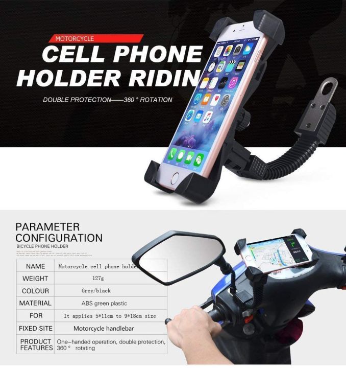 Universal Motorcycle Bicycle Bike Mobile Phone Holder Stand for ...