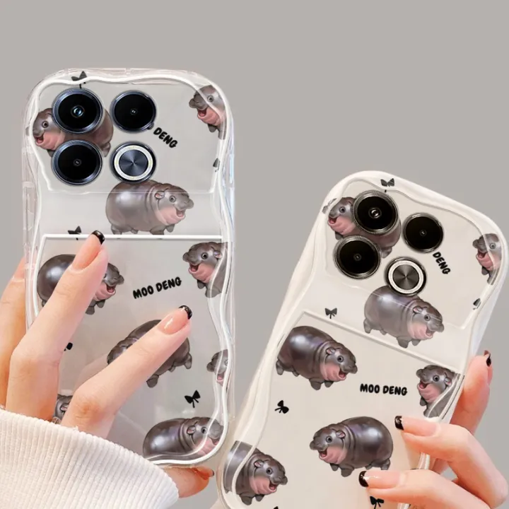 VRQR Wave soft shell For Infinix Note 40 Pro Plus Case Cute Moo Deng ...