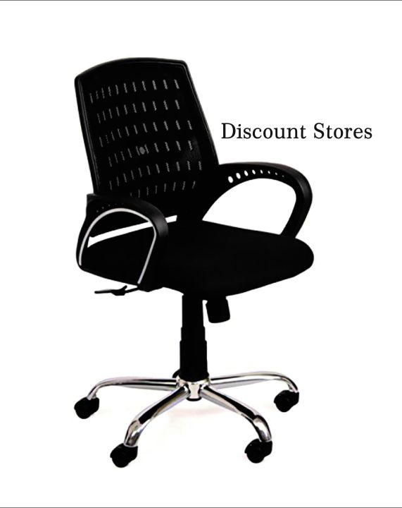 Mid Back Mesh Revolving office Chair (Black) | Daraz.pk