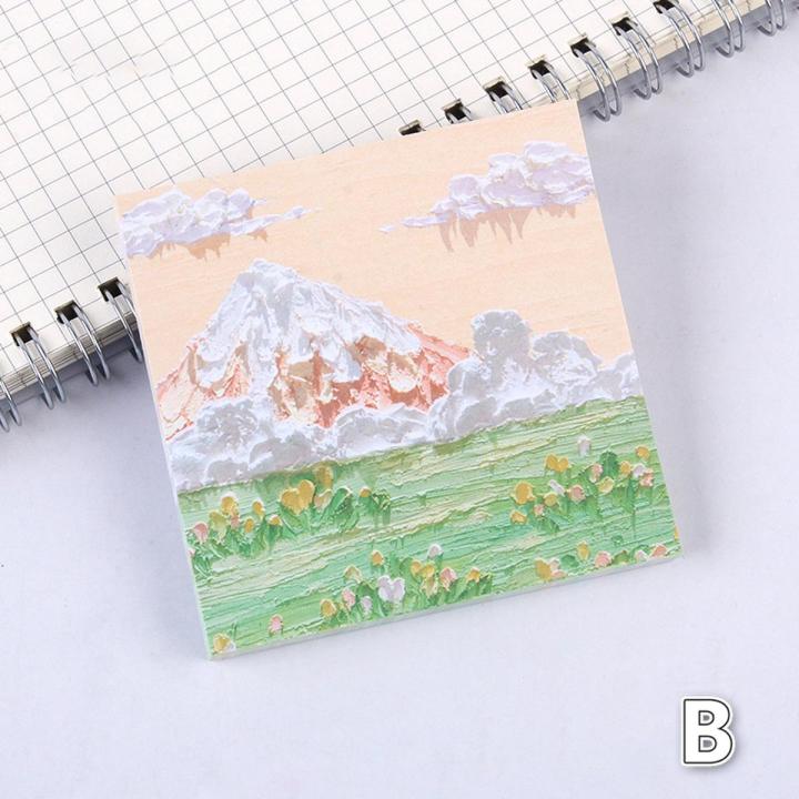80 Sheets Oil painting landscape Writing Paper Sticky Memo Pad Message ...