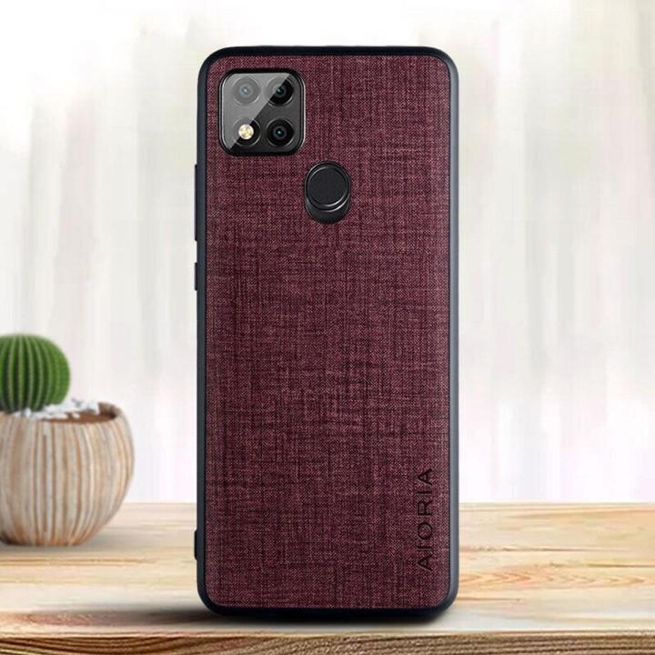 lthmy for Xiaomi Redmi 9C case with Cross waterproof cloth design PU ...