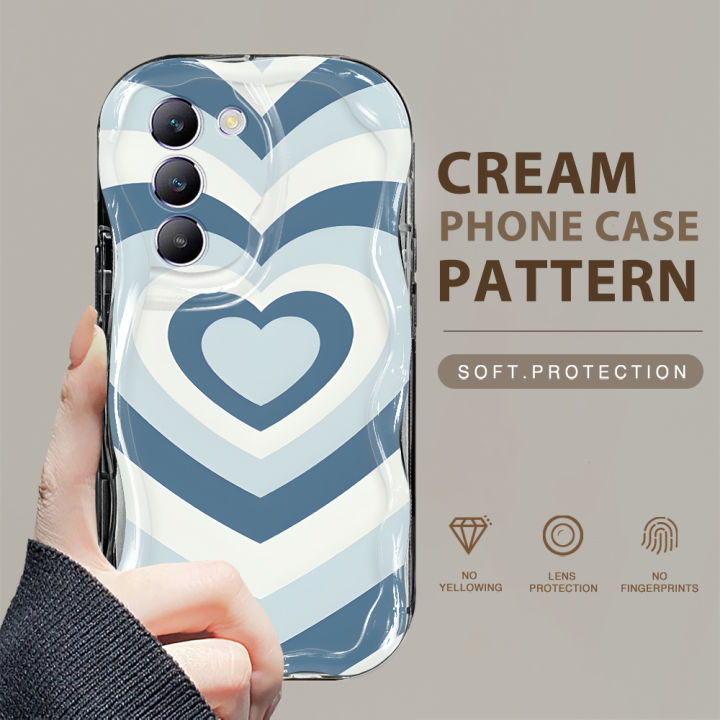 YYDS for Vivo Y100 5G Back Cover Colorful Stripe Love Case Cream ...