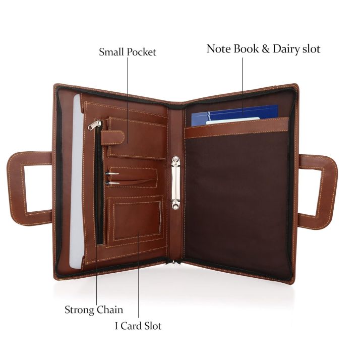 Black Artificial Leather Office Folder with FREE Writing Pad & Pen ...