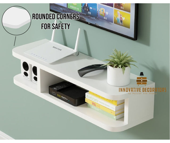 2 Tier Modern Wall Mounted Media Console Floating TV Shelf for Xbox One ...