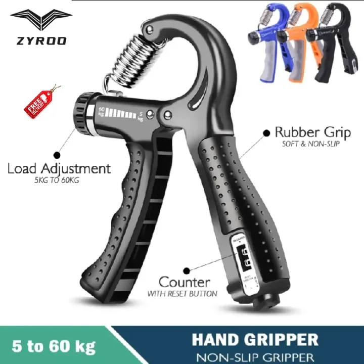ZYROO! Hand Gripper With Rubber Grip Adjustable Resistance Automatic ...