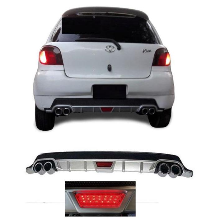 Honda BRV Rear Bumper Diffuser With Led - Silver And Black | Daraz.pk