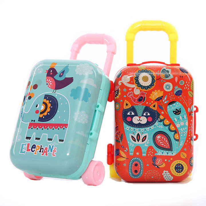 Fashion Metal Mini Suitcase for Dolls Miniature Toys Trunk Dollhouse ...