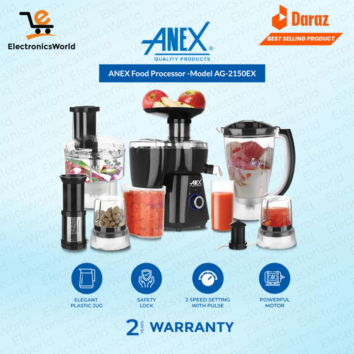 ANEX Food Processor -Model AG-2150EX – Deluxe Kitchen Robot-(100% ...