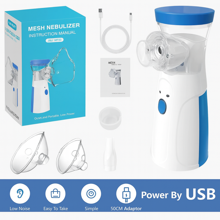 Mesh Portable Nebulizer Machine & Mask for Kids and Adults | Mini ...