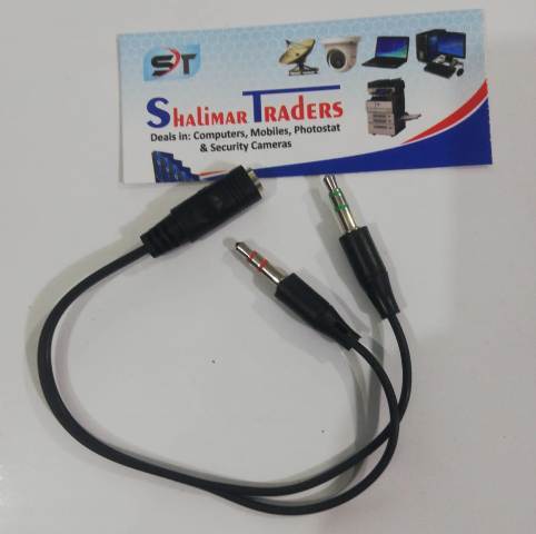 3.5mm Jack Cable Gaming Headset Adapter Y Splitter Audio 2 Female To 1 ...