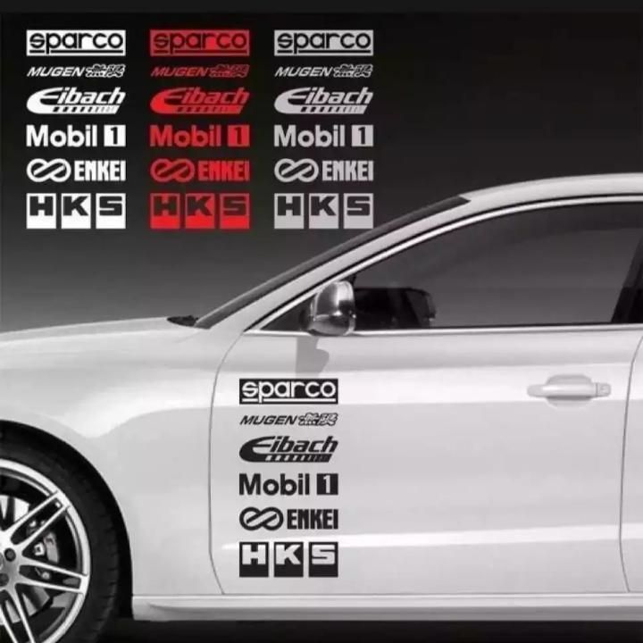 Indiashopers 12Pcs Racing Sponsors Logo Graphic Sticker Decal - - Car ...