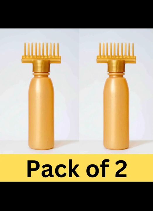 PACK OF 2 Comb bottle, Empty comb oil bottle, Hair Oil Comb Applicator ...