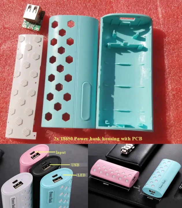 DIY PBC1 Power bank housing with PCBa of 2 cells 18650 (battery not ...