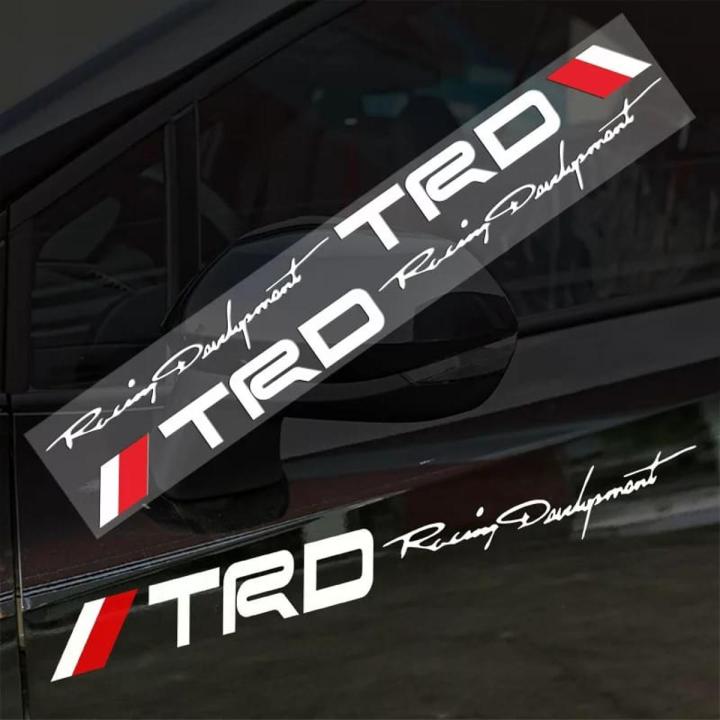2Pc(white) TRD Body Pair Stickers 47cm Side body Car sticker for Toyota ...