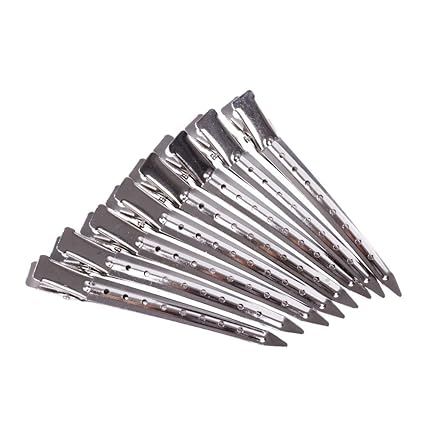 (12PCS) Best quality Hair Clips silver steel For Women and Men Duck ...