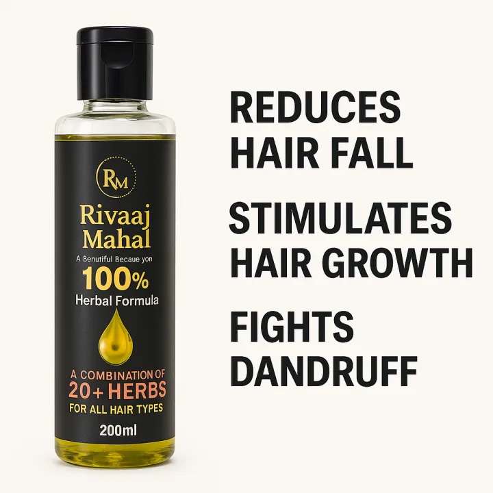 Rivaj Mahal Herbal Hair Oil – 100% Natural Hair Growth & Shine Formula ...