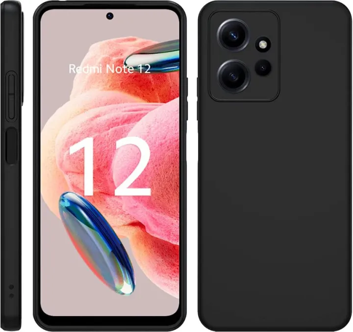 REDMI NOTE 12 4G MATE BLACK SOFT SILICON BACK COVER | Daraz.pk