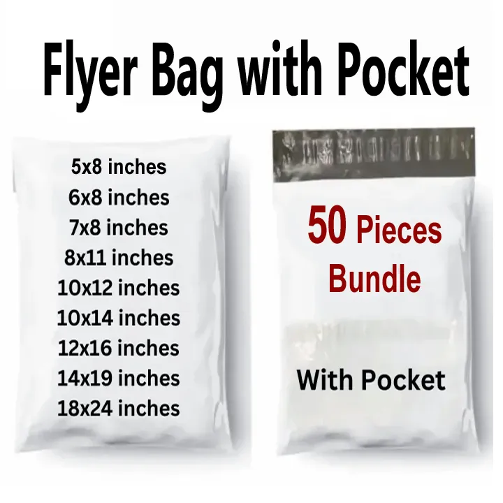 ALL Size Bundle of 50 Packing Material Flyers With Pocket Flyer Bag ...