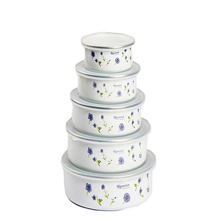 Reoona 5-Piece Stainless Steel Mixing Bowl Set with Plastic Lids ...