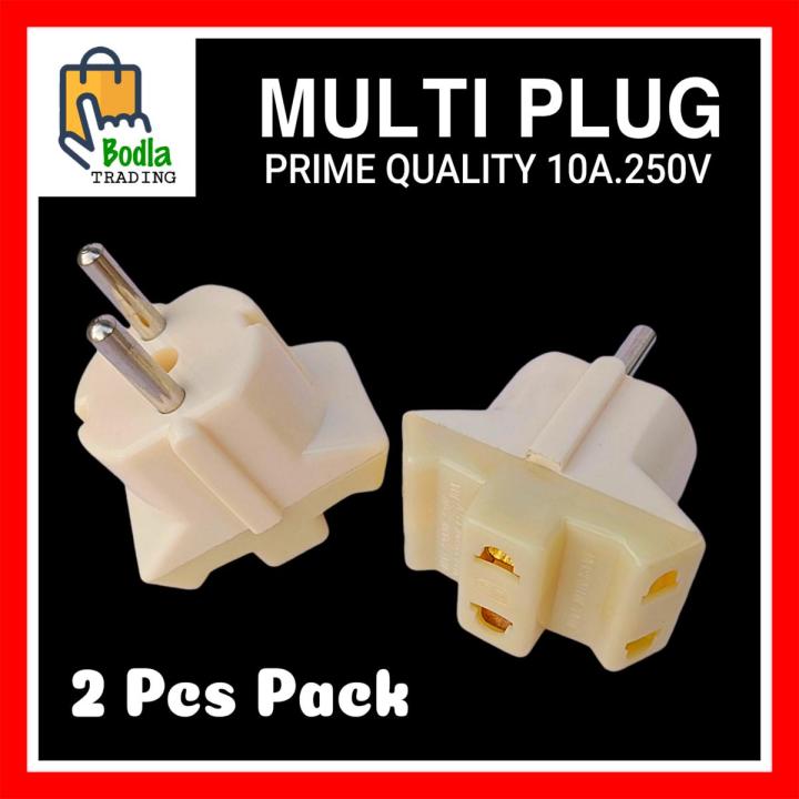 2Pcs 2 Pin to 2 Pin Converter Taper There Shoe Plug | Daraz.pk