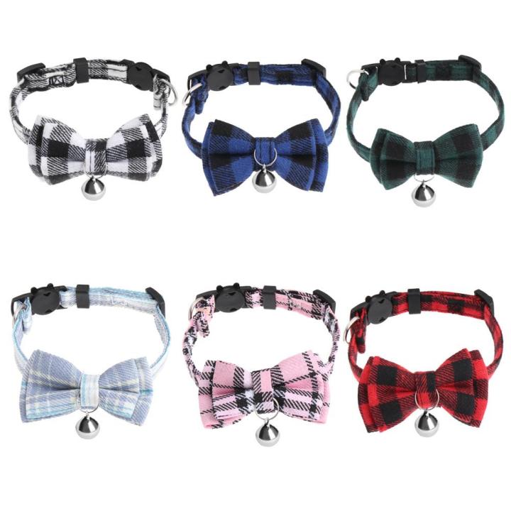 Collier Kittens Bow Grid Collar Puppy Collar Kitten Collar Pet Supplies ...