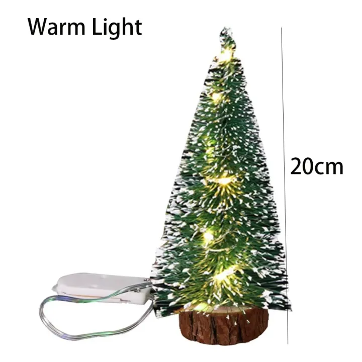 Creative 20/25/30/40cm Mini Christmas Tree DIY Handicraft LED Light ...