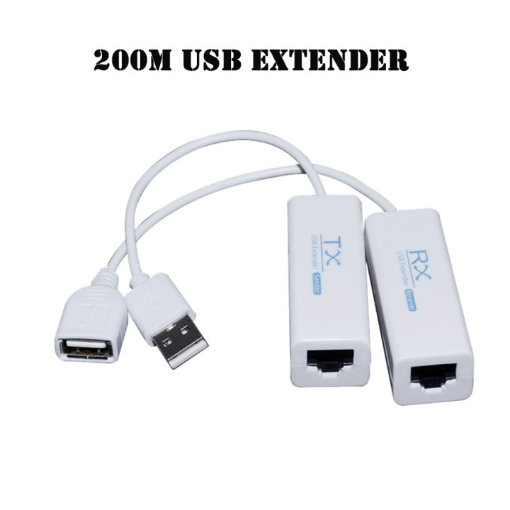 Usb 200m Extender Over Rj45 Ethernet Cable Usb2.0 Converter Extension Adapter Tx Rx Sender By ...
