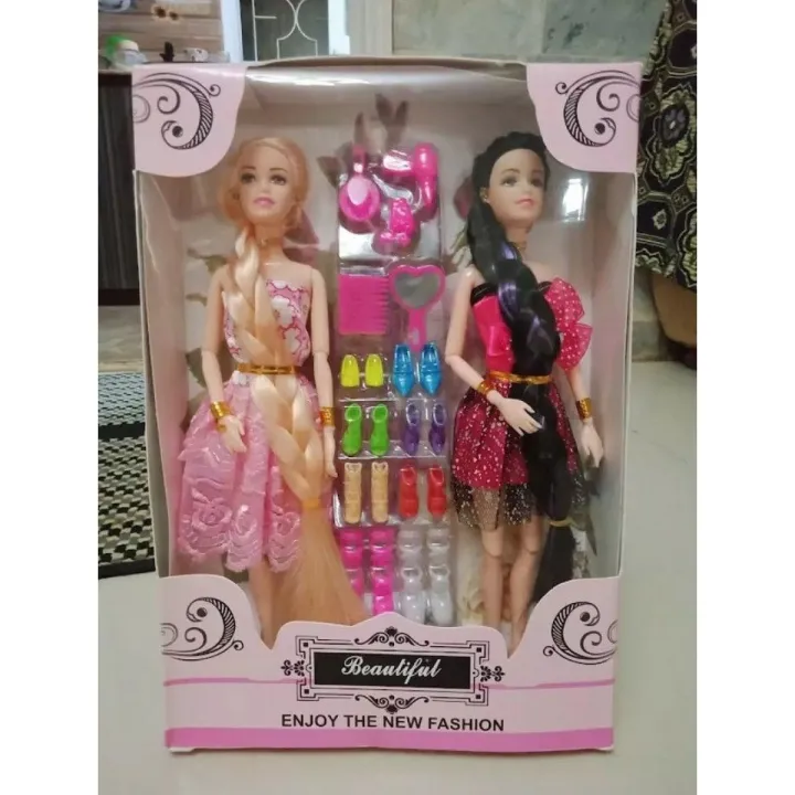 Barbie_Double Doll Set With Multicolor Shoes and Movable Hands and Legs ...