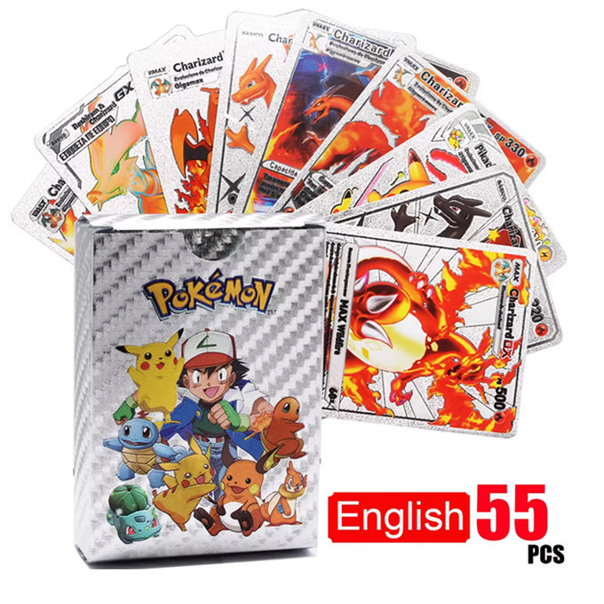 Collector’s Pokémon Silver Foil Card Pack - 55 Premium Cards for Fans ...