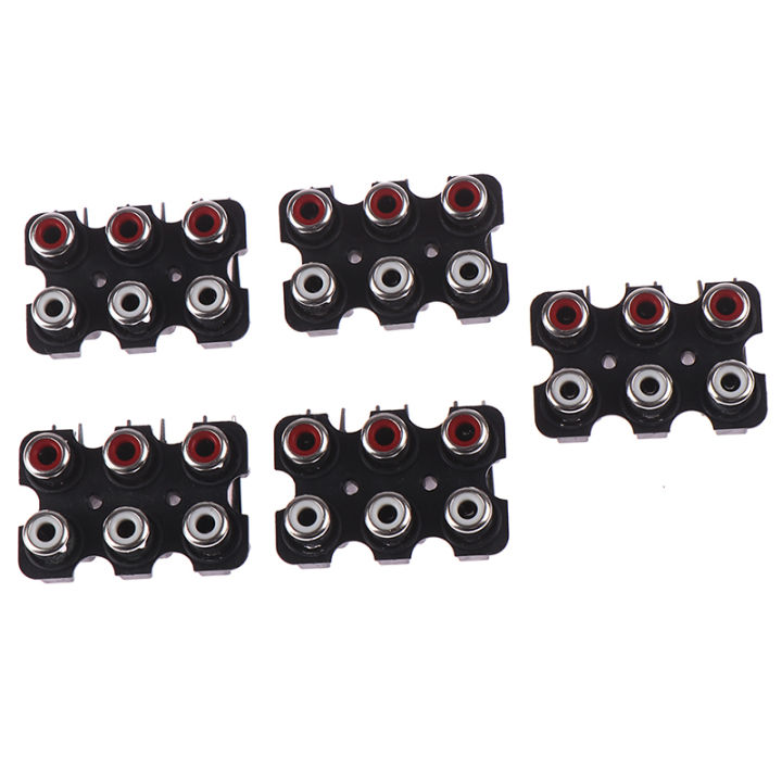 5Pcs 6 holes RCA Female Stereo audio Jack AV Audio input socket ...