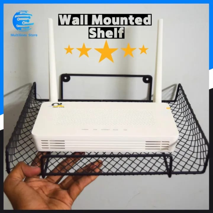 New Premium Quality Wall Mounted Wifi Router Shelf Bracket | Black Wall ...