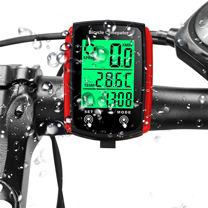 Waterproof Wired Bicycle Speedometer Odometer Cycle Computer Red | Daraz.pk