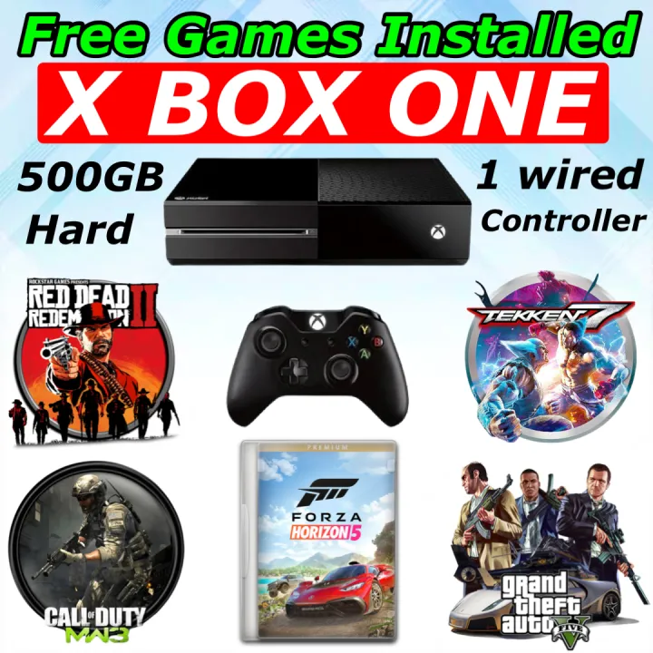 Xbox One Console [ 500GB Hard 1 Wired Controller With Free Games Installed Brand New Condition ...