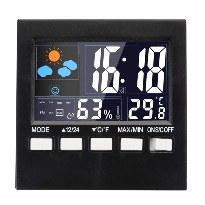Home Indoor LCD Digital Humidity Clock Multifunctional Weather Forecast ...