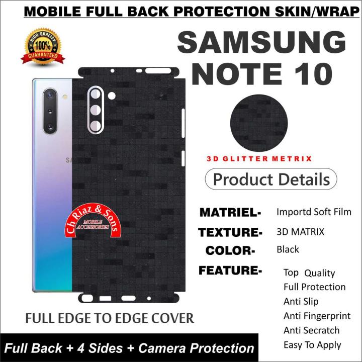 SAMSUNG NOTE 10 BACK 360 PREMIUM Protection Skin / Wrap-3D MATRIX ...