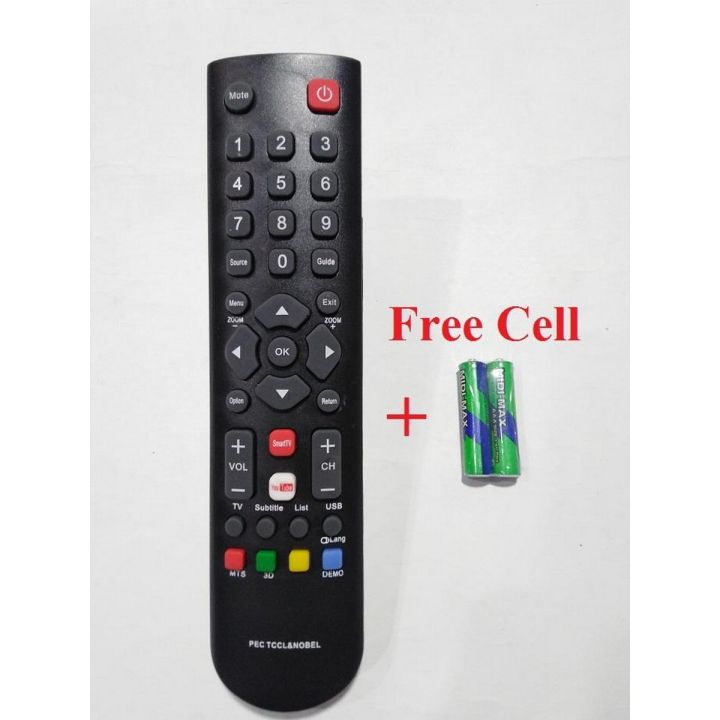 TCL LCD / LED TV High Quality Remote Control Universal and Smart with U Tube Button - Black ...