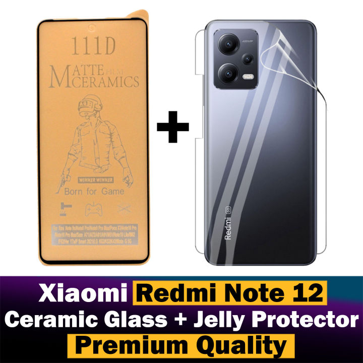 Xiaomi Redmi Note 12 Matte Glass Protector Ceramic Glass + Back ...