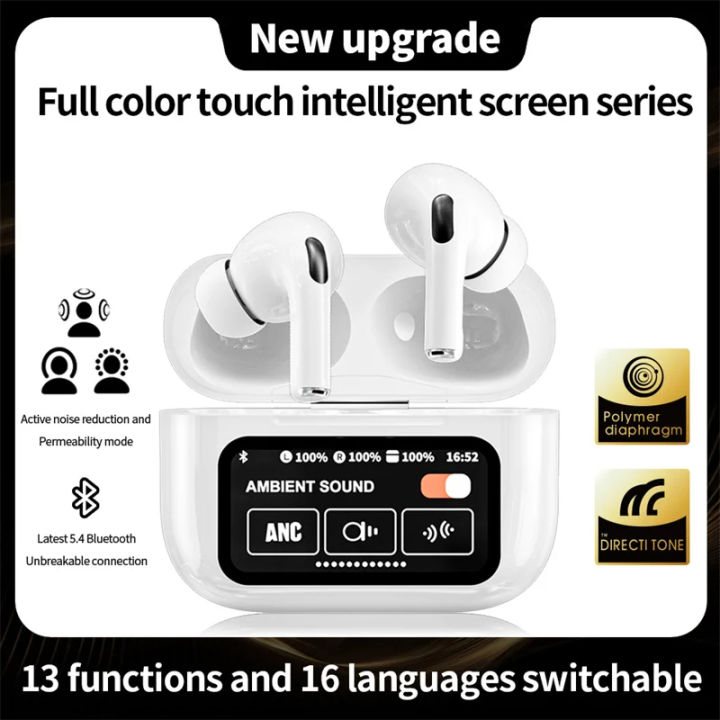 A9 PRO Wireless Bluetooth Earbuds - Digital Display, ANC + ENC ...