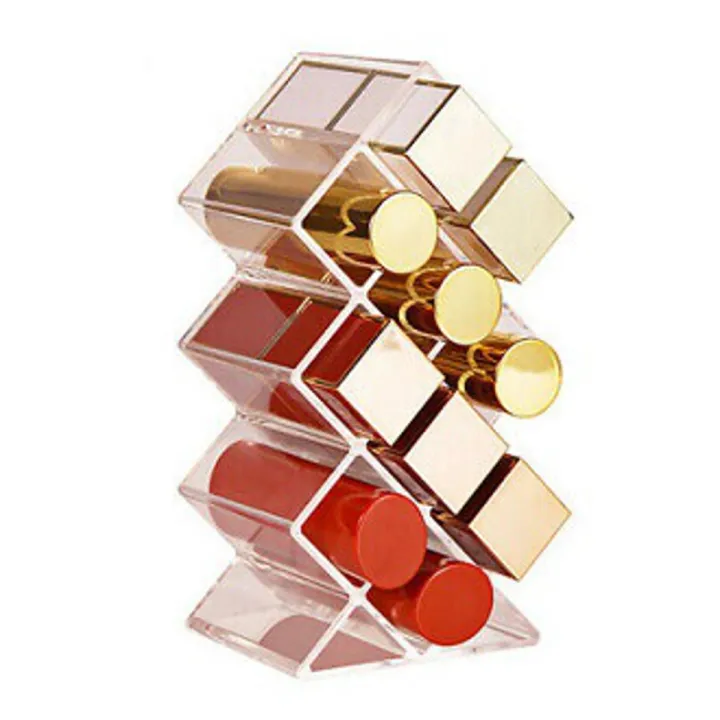 Lipstick Organizer, 10 Grid Transparent Acrylic Lipstick Storage Rack ...