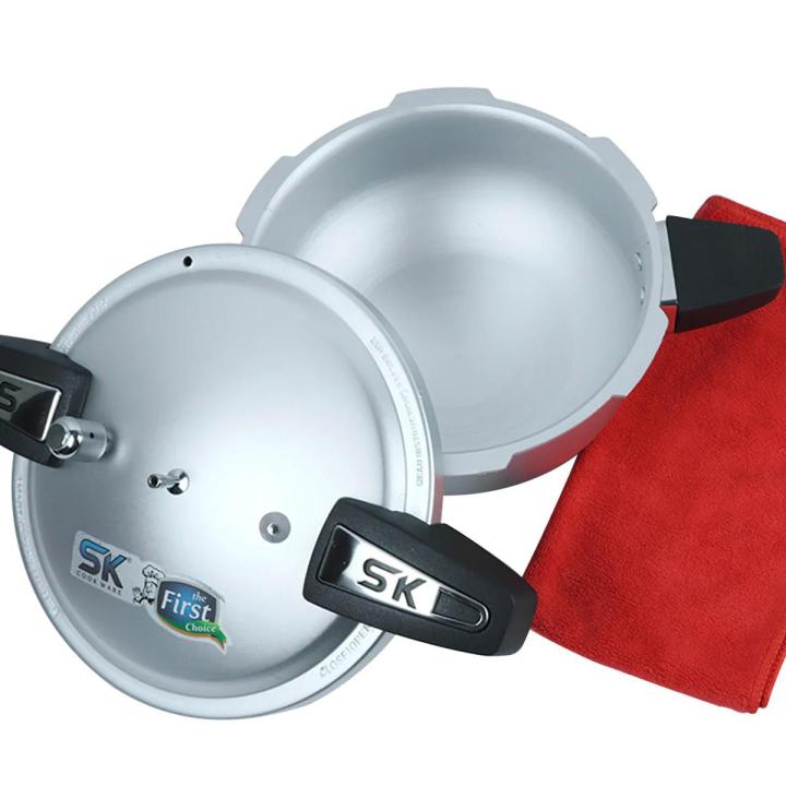 Zircon 2-in-1 Aluminum Pressure Cooker & Karahi/Wok with Free Glass Lid ...
