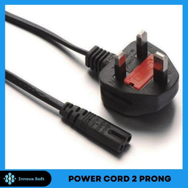 UK Plug 2Pin Power Cord Cable 2 Prong Laptop AC Adapter Lead 2 Pin ...