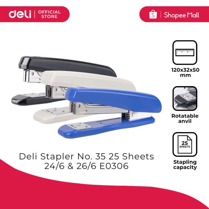 Deli - E0306-Stapler 25sheets 24/6 | Daraz.pk