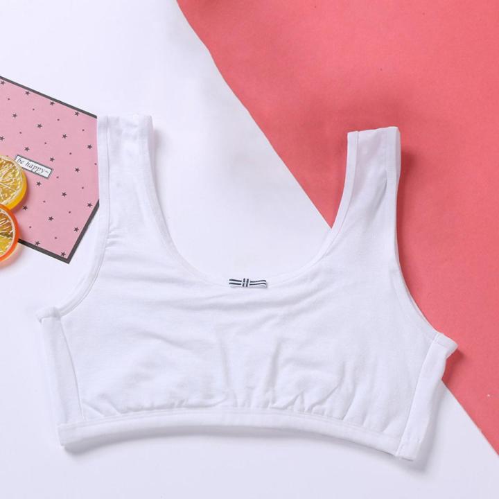 8-16Y Baby Girls Soft Cotton Bra Teen Student Solid Color Training Bra ...